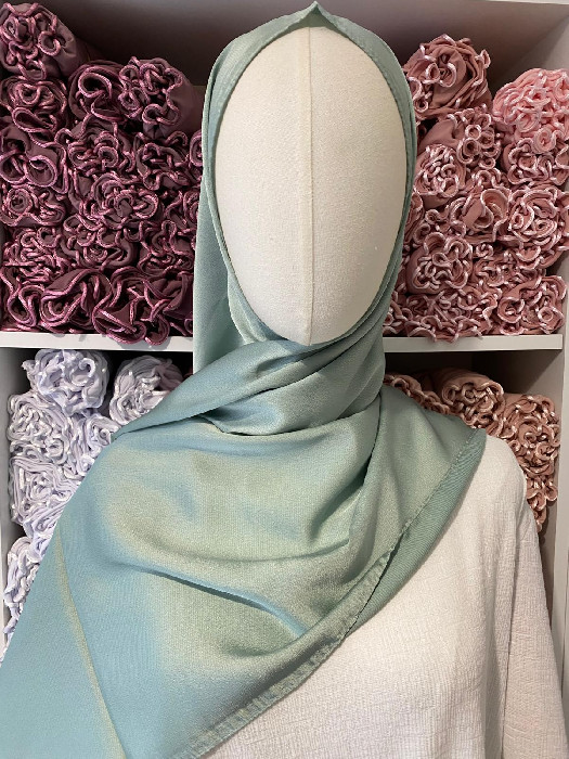 Hijab satin vert d'eau